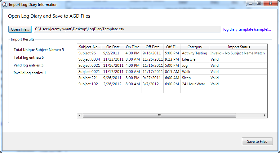 What are "Log Diaries" and how do they work in ActiLife?